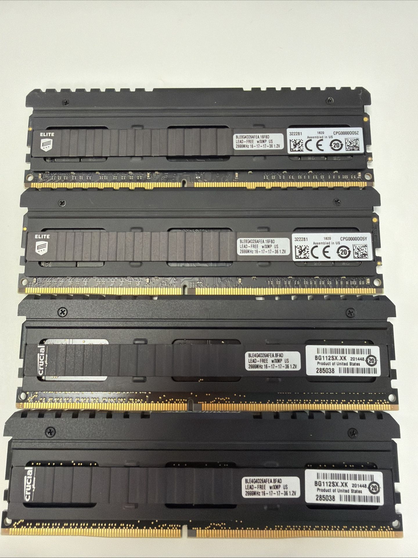 Crucial Ballistix Elite 24GB DDR4 2666MHz Desktop RAM (2x8GB + 2x4GB ...