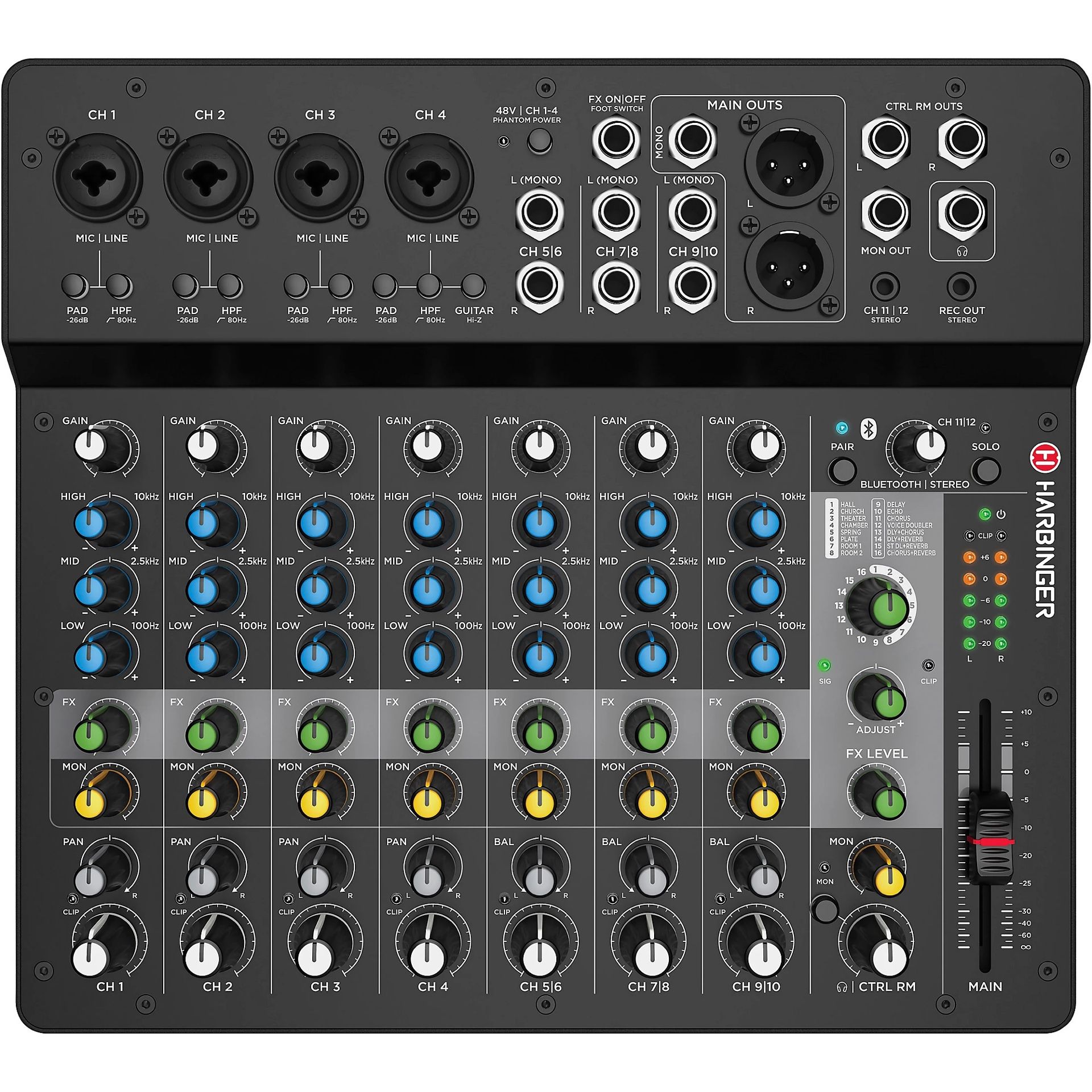 Harbinger LV12 12-Channel Analog Mixer With Bluetooth & FX for Sale in ...