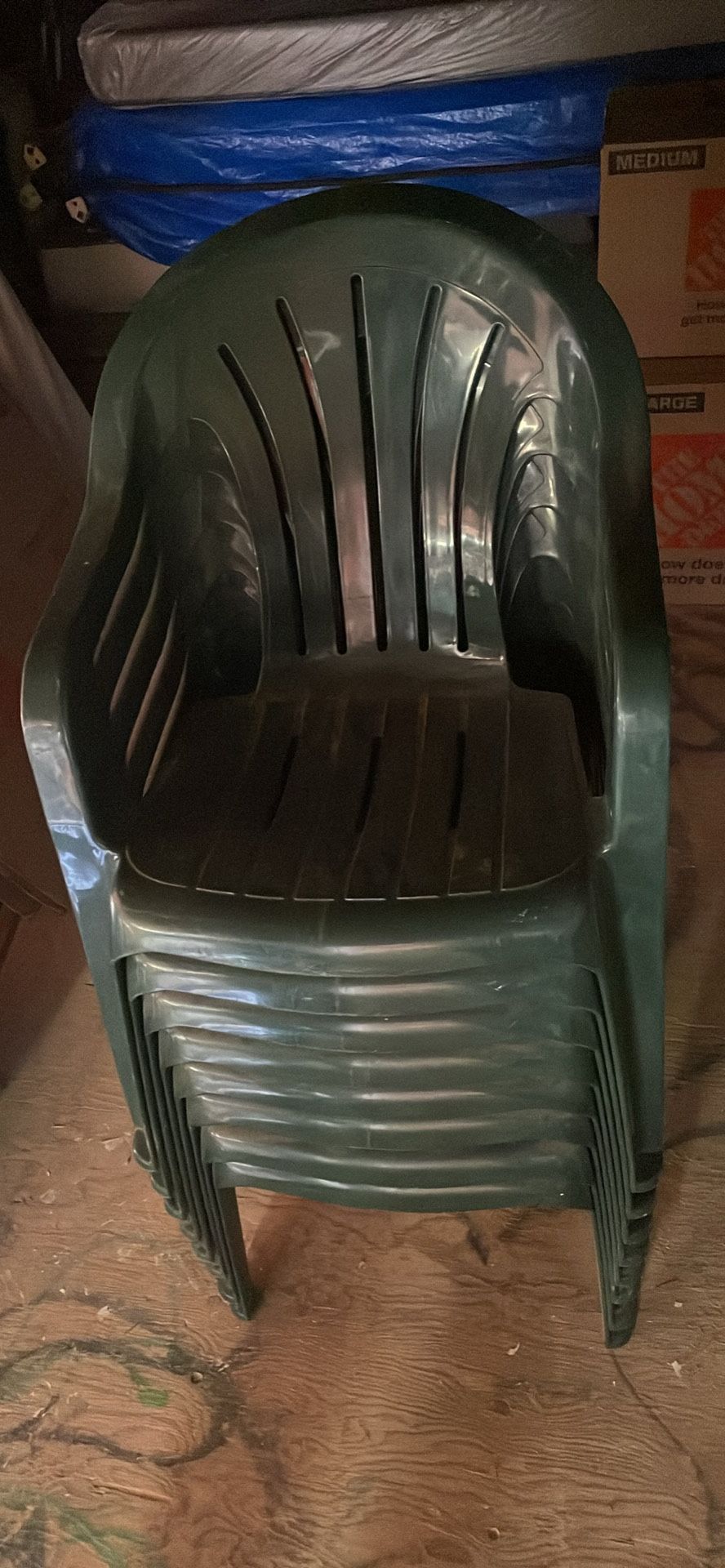8 stackable green plastic patio chairs for Sale in Newport Beach, CA ...