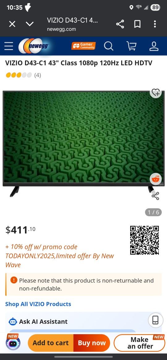 D43-C1 43" Class 1080p 120Hz LED HDTV for Sale in Las Vegas, NV - OfferUp