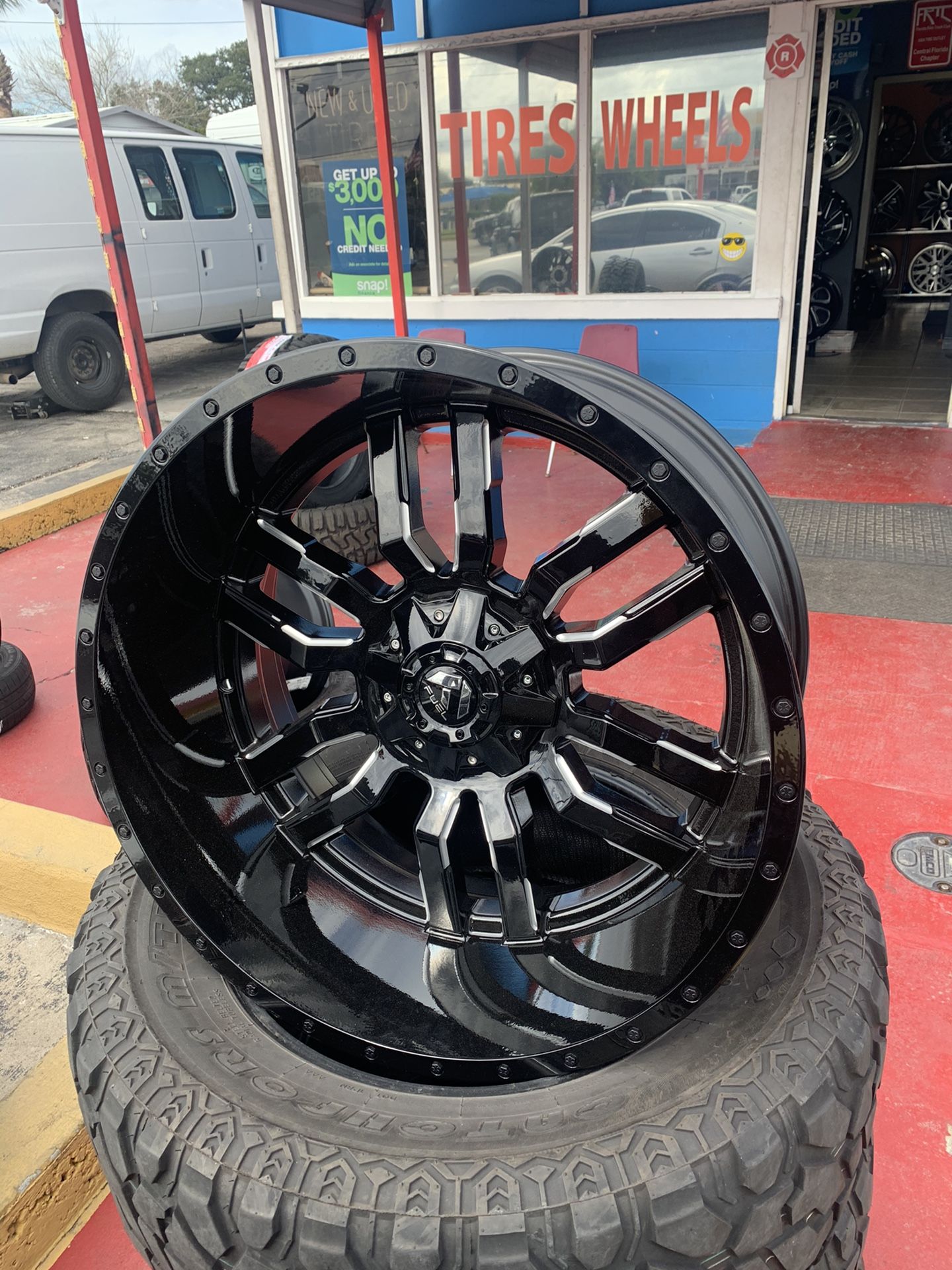 New wheels 24x12 off road 5x5.5 (5x139.7) and tires M/T finance available zero down no credit ...