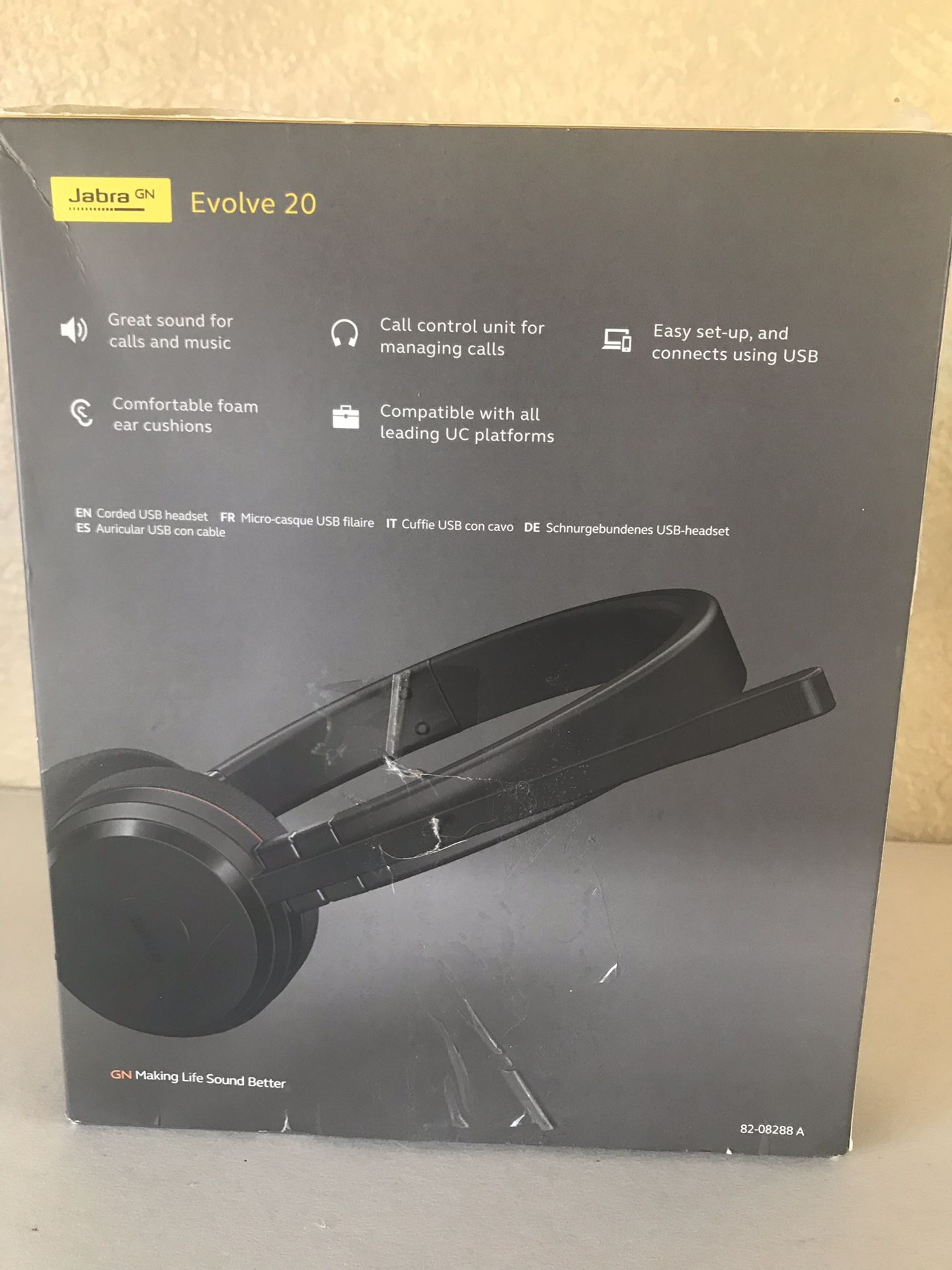 Jabra Evolve 20 UC Stereo Binaural Head-band Black headset HSC016 for ...