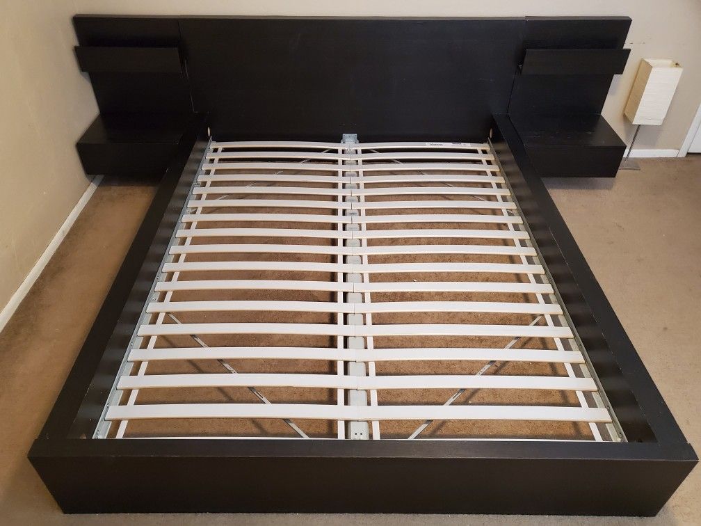 Ikea Queen Malm Bed Frame With Side Tables And Dresser for Sale in ...
