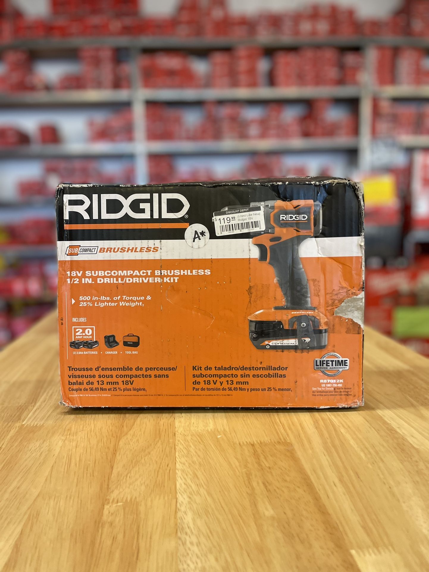 RIDGID 18V SubCompact Brushless Cordless 1/2 in. Drill/Driver Kit with ...