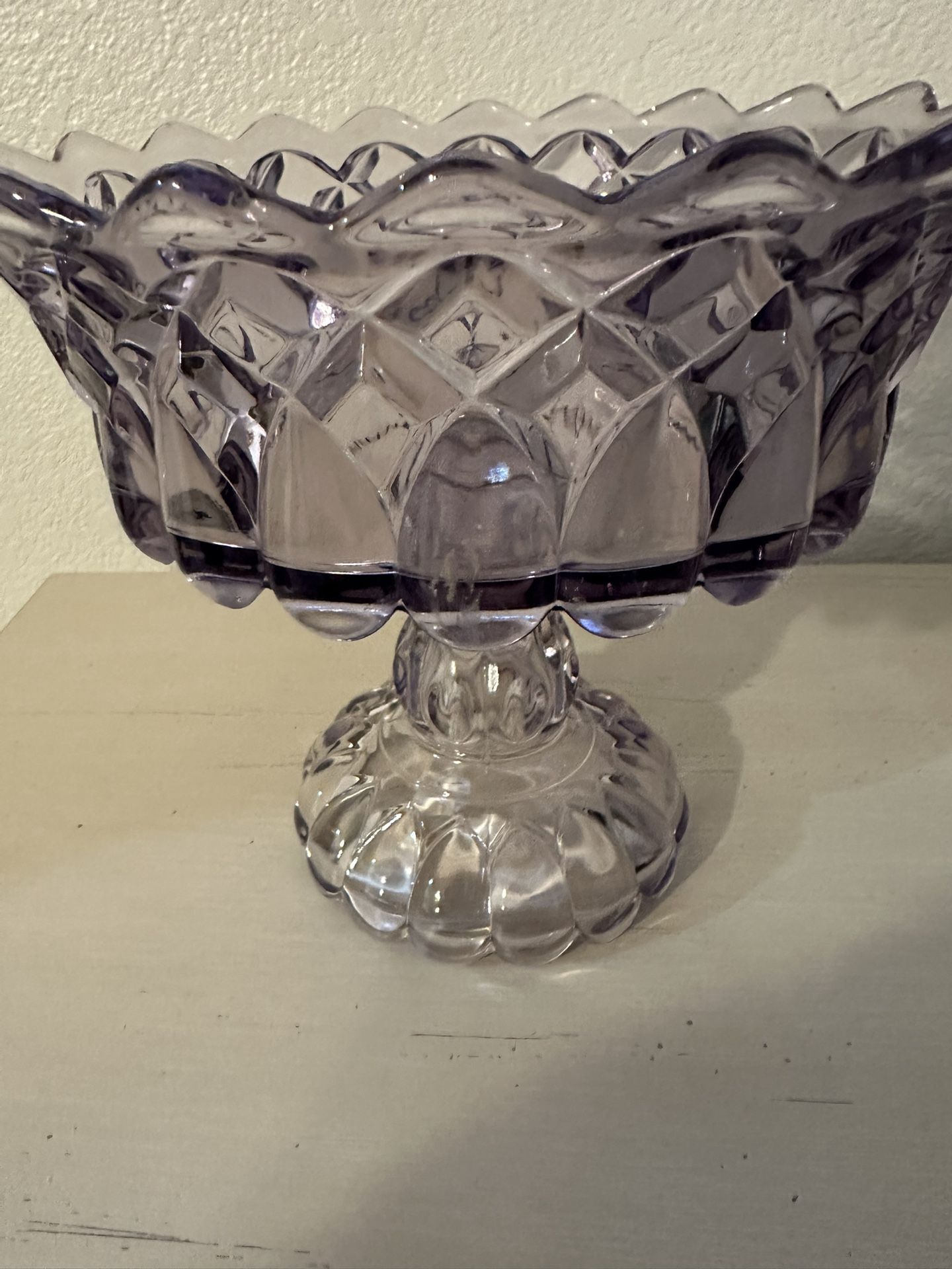 Antique Victorian EAPG Purple Fused Glass 'Job's Tears' Pedestal Open ...