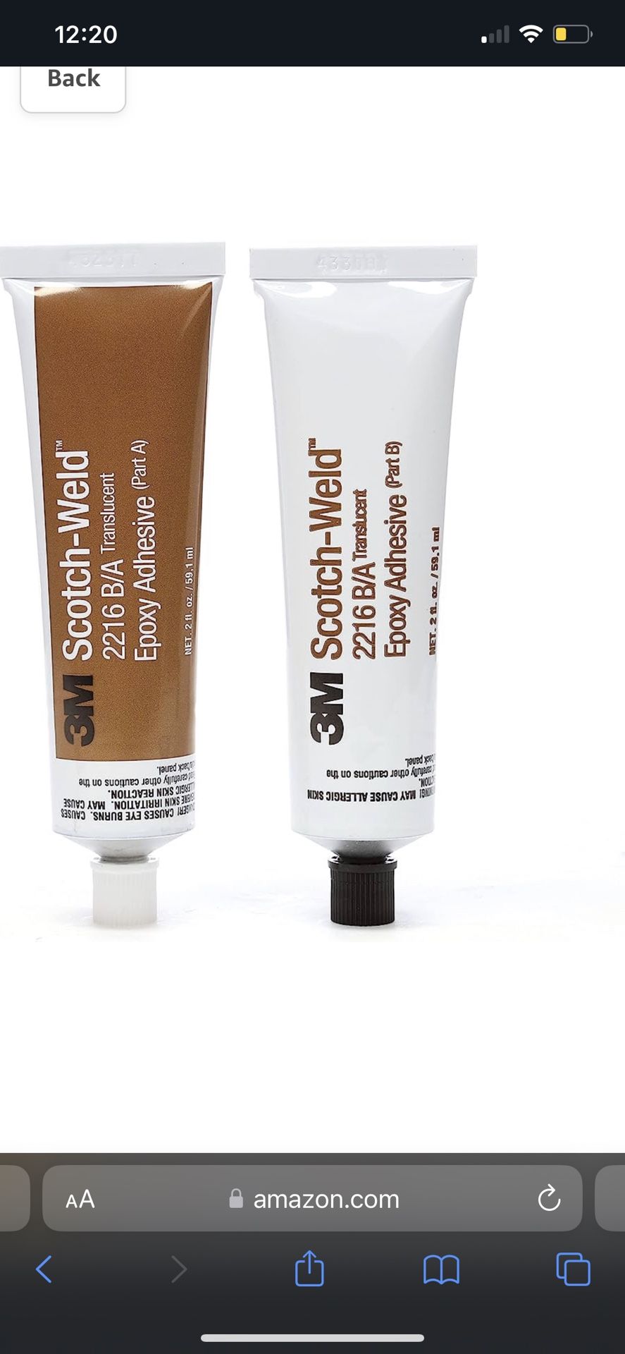 3M Scotch-Weld Epoxy Adhesive 2216, Translucent, Part B/A, 2 fl oz Kit ...