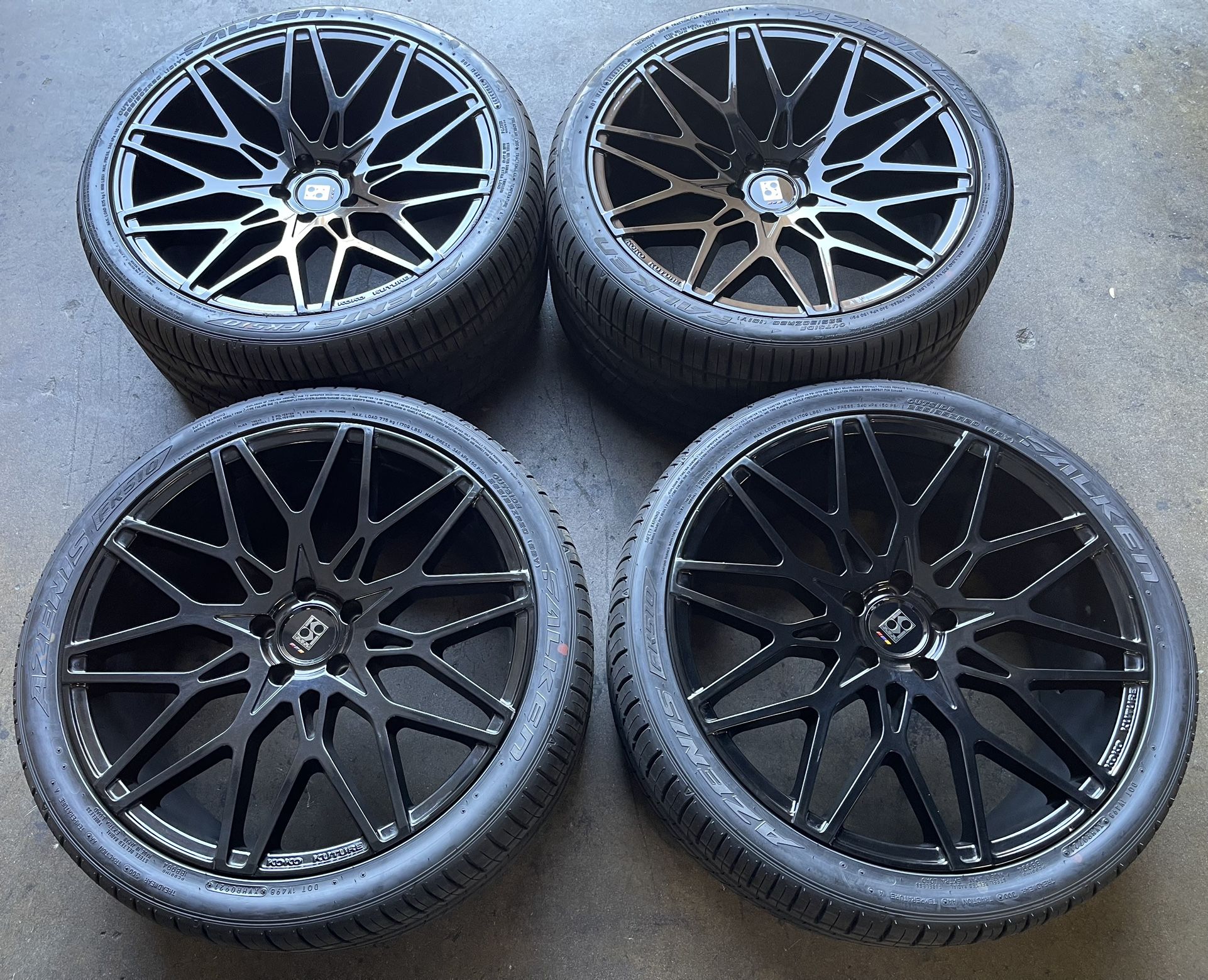 20” Giovanna Funen Gloss Black Wheels Falken Tires Mercedes CLS S550 E ...