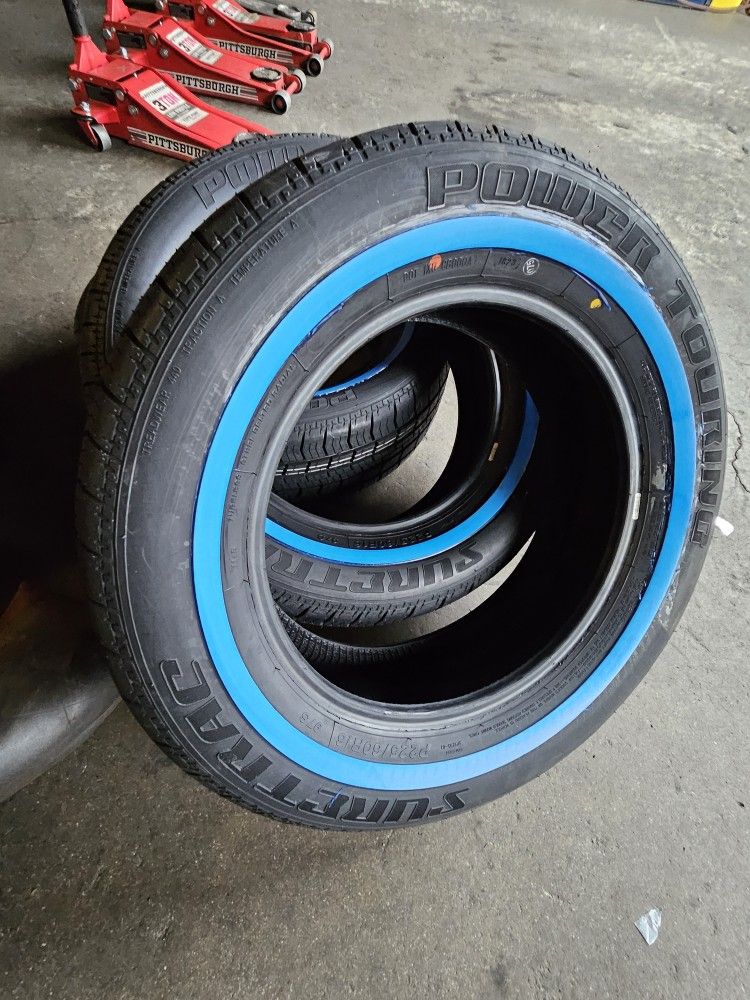 4 New 225-60-16 Suretrac 3/4 inch White Wall Whitewall Tires 225/60 R16 ...