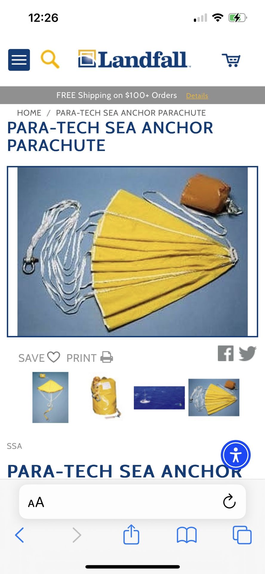 PARA - TECH Sea Anchor 15’ for Sale in Fort Lauderdale, FL - OfferUp