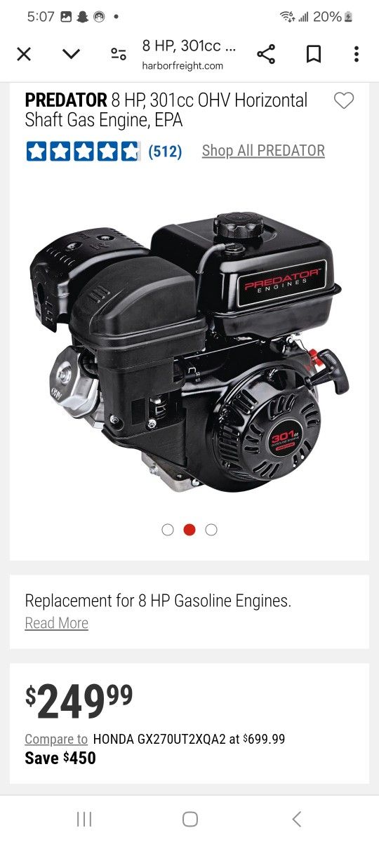 Predator 8 Hp Gas Engine Go Kart Frame Kit Predator 8 HP 301cc OHV