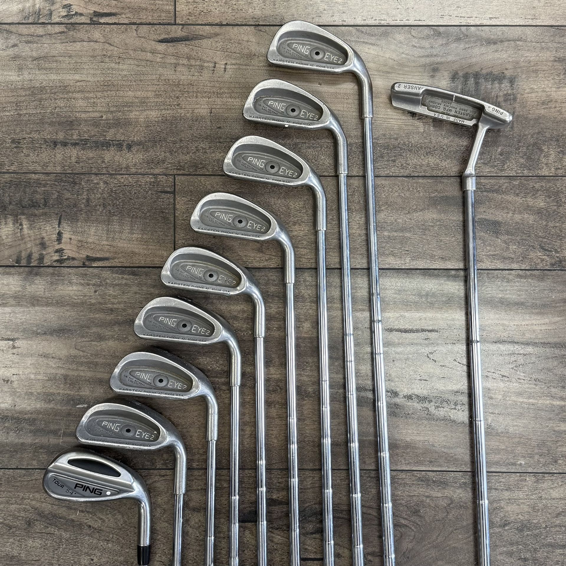 Ping Eye 2 3-PW, SW Black Dot Stiff Flex ZZ-Lite Golf Club Iron Set for ...