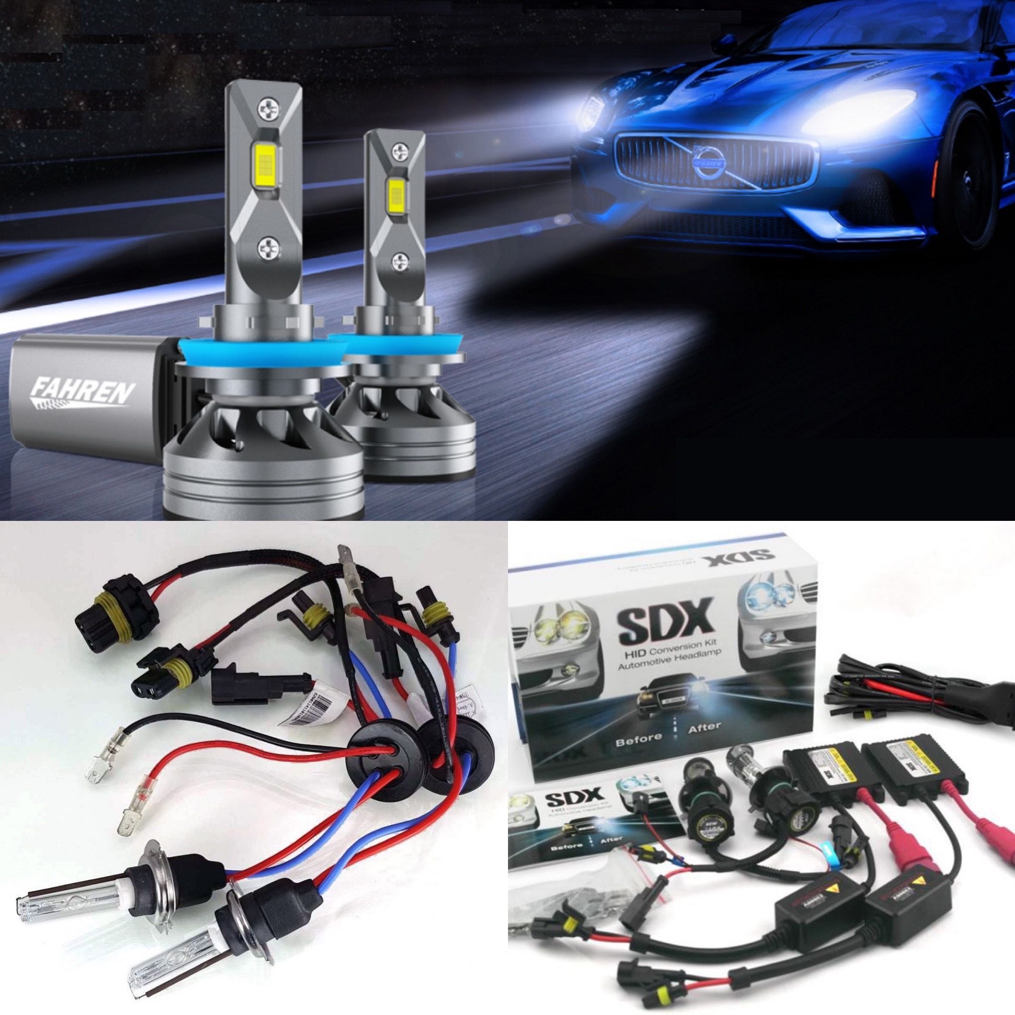 Led Headlight Bulb Kit - Hid Conversion Lights - Replacement Xenon ...