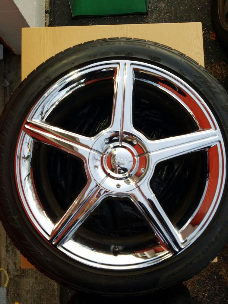18 Inch Chrome Rims Bolt Pattern 5x108 And 5x114.3 With Bridgestone ...