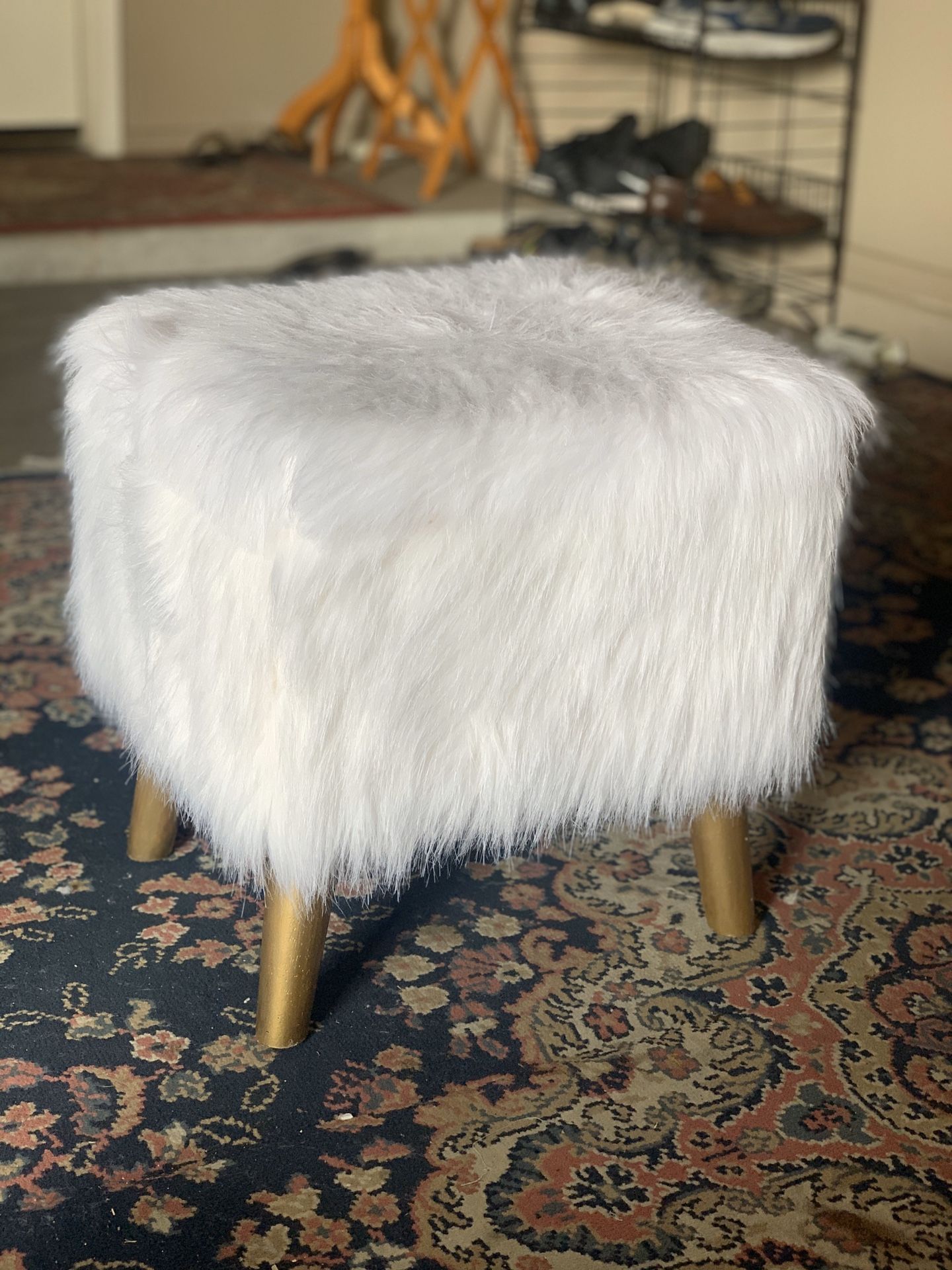 White fur stool for Sale in Chandler, AZ - OfferUp