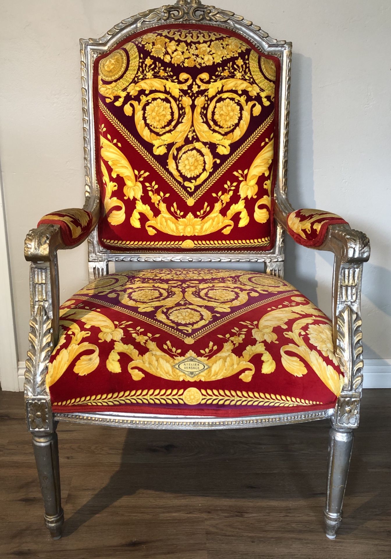 Antique style chair with Versace Upholstry from Atelier Versace for ...