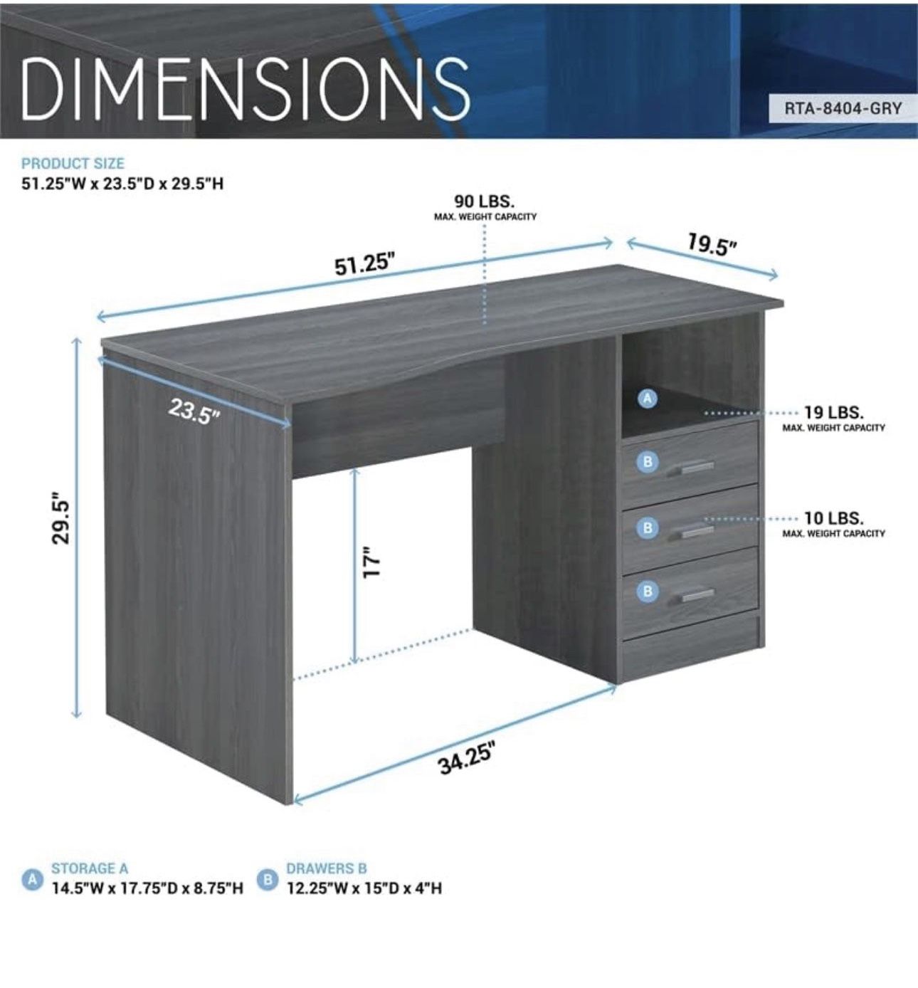 Classic Computer Desk With Multiple Drawers Grey for Sale in Orange, CA ...