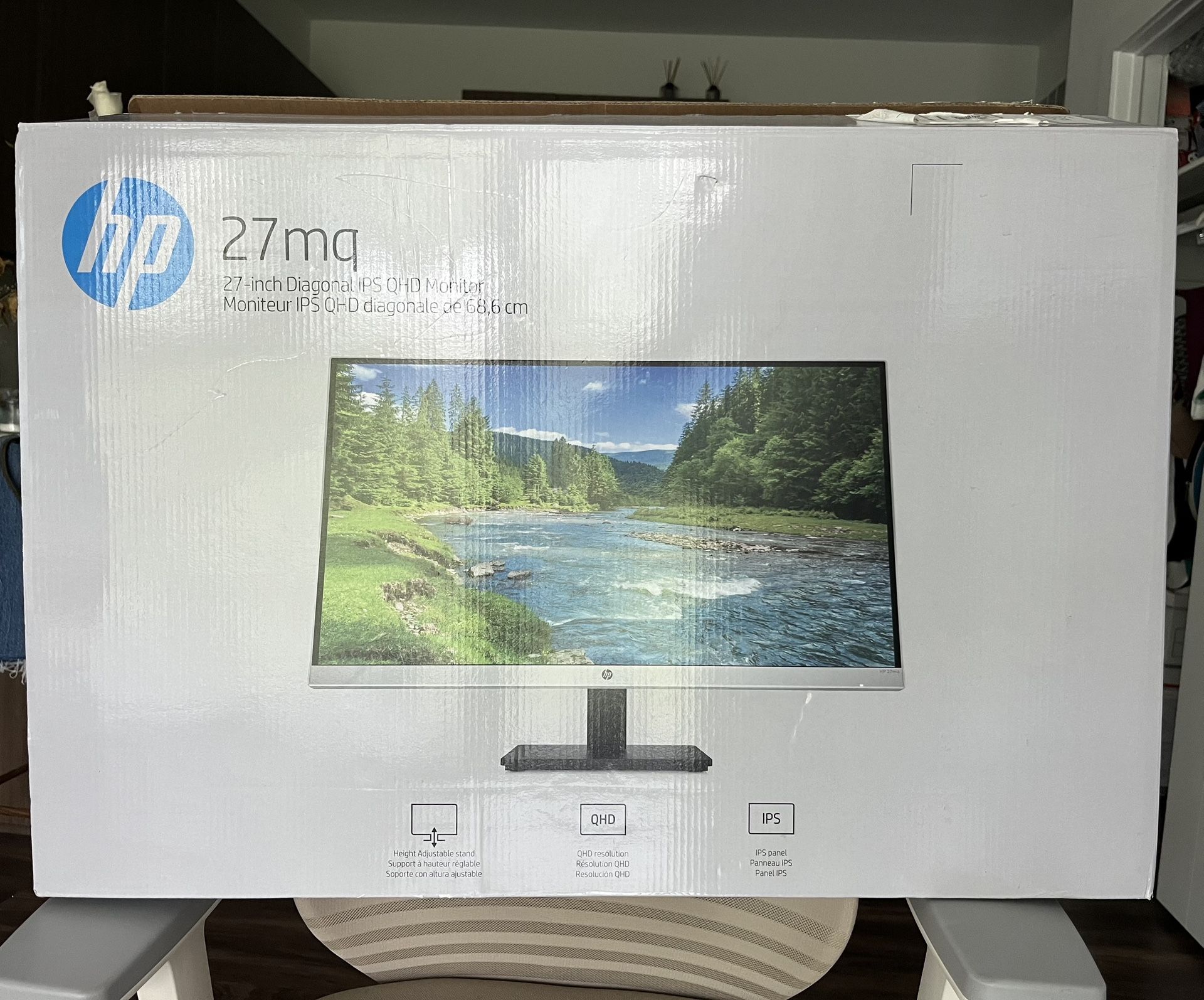 HP - 27" IPS LED QHD Monitor with Adjustable Height (HDMI, VGA ...