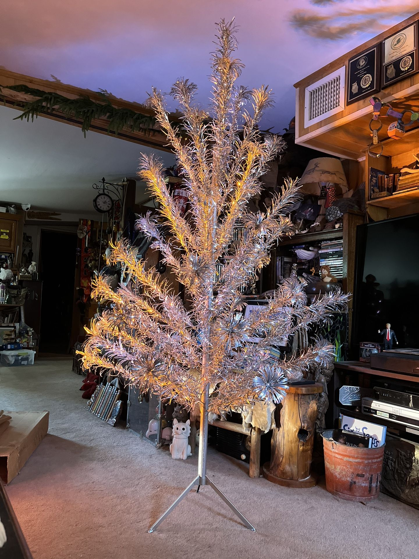 Vintage Aluminum Christmas Tree With Color Wheel