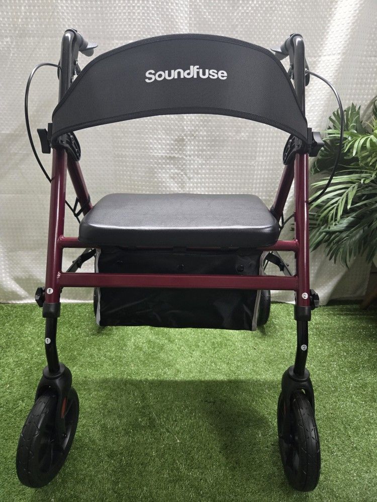 Soundfuse Rollator Walkers for Seniors with Seat, Foldable Lightweight ...