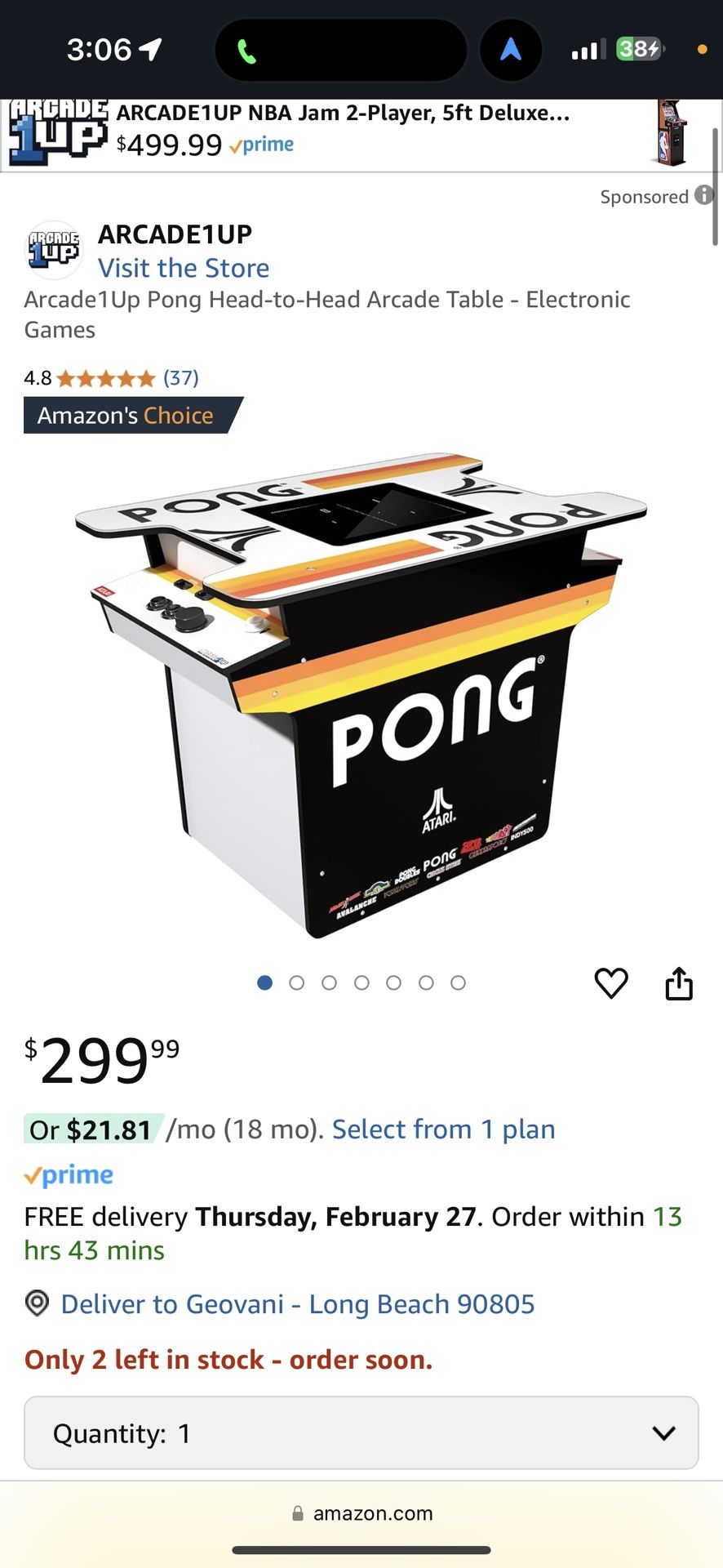 Arcade1Up Pong Head-to-Head Arcade Table for Sale in Anaheim, CA - OfferUp