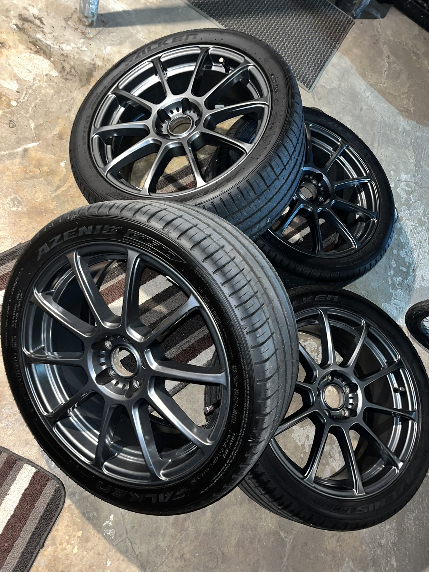 Konig Runlite 18x8 +45 Offset With Tires for Sale in Zion, IL - OfferUp
