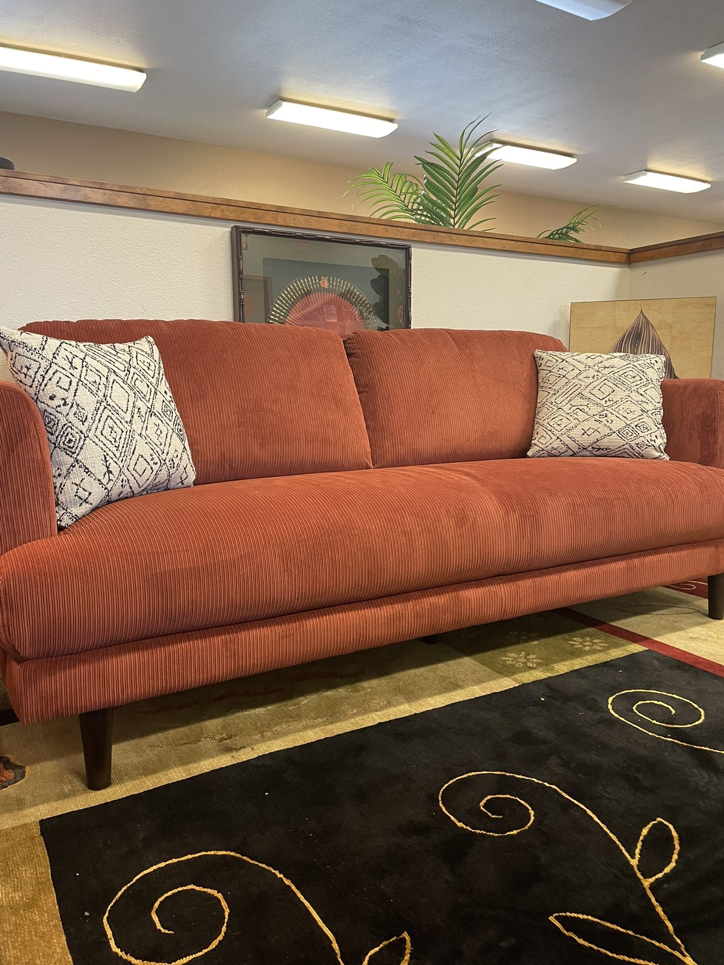 Brand New Rust Colored Corduroy Sofa for Sale in Tacoma, WA - OfferUp