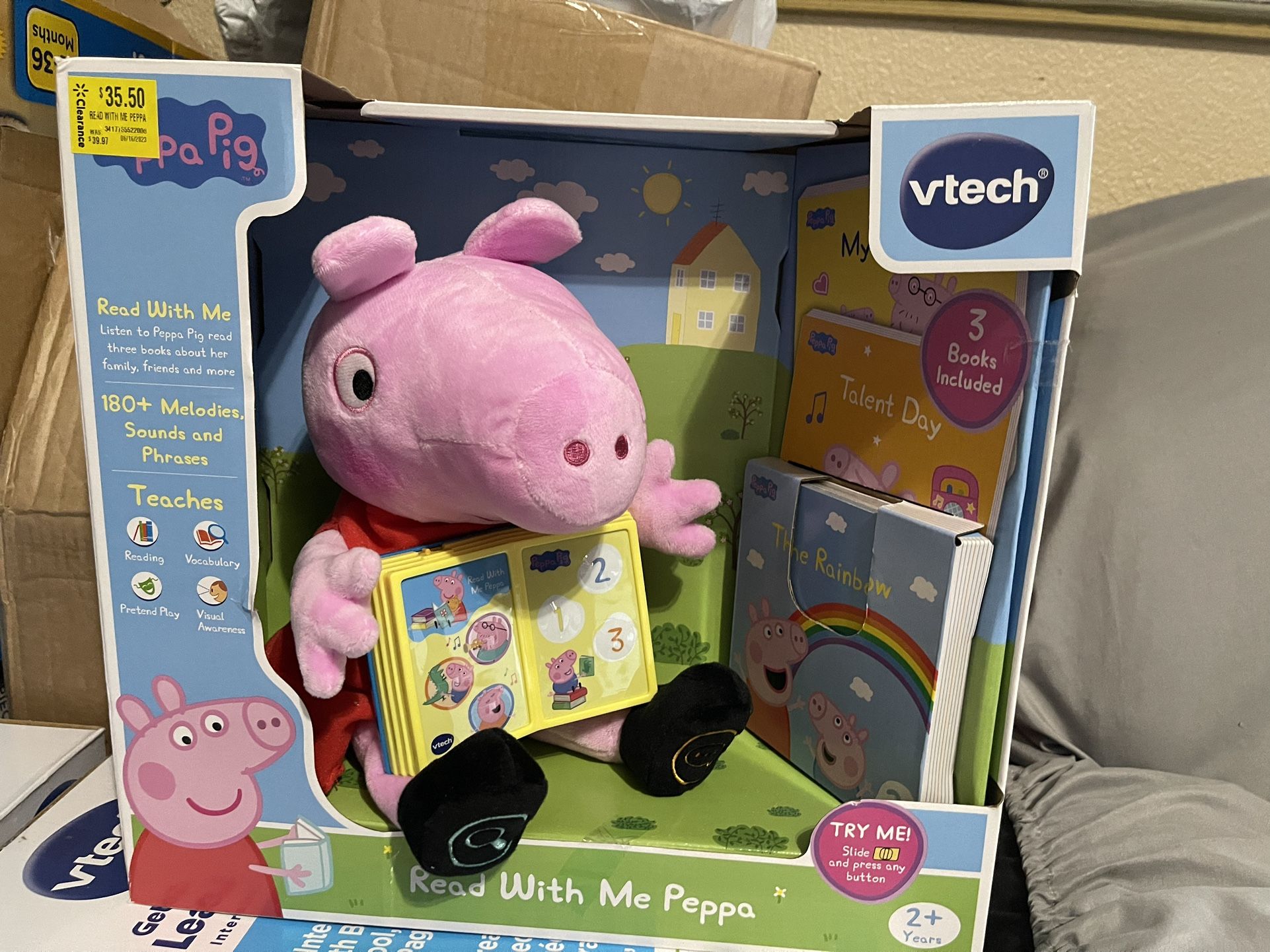 Peppa Pig Read With Me Plush Toy With 3 Storybooks Vtech for Sale in ...