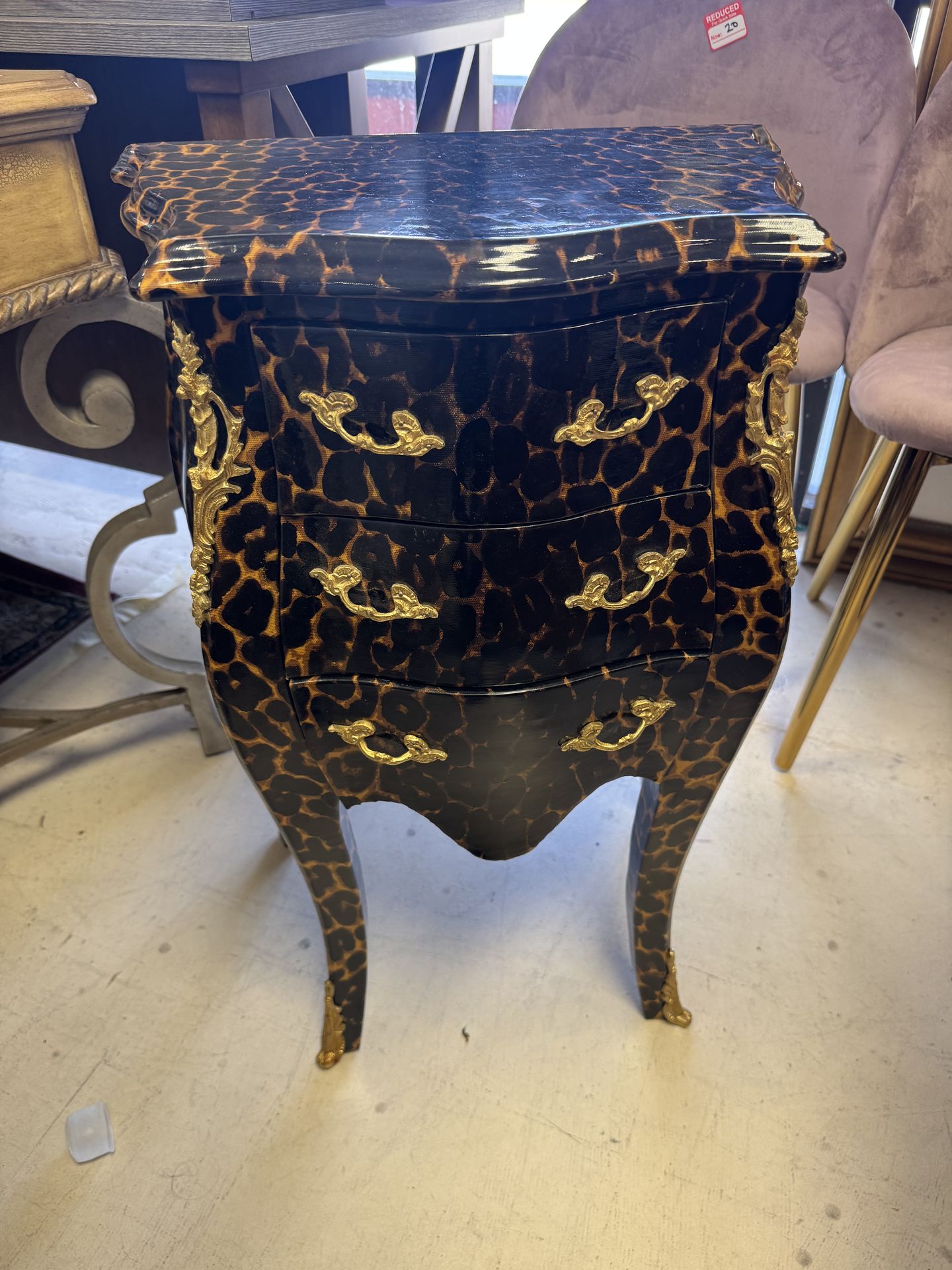 Louis XV style leopard print chest of drawers - Excellent Condition ...