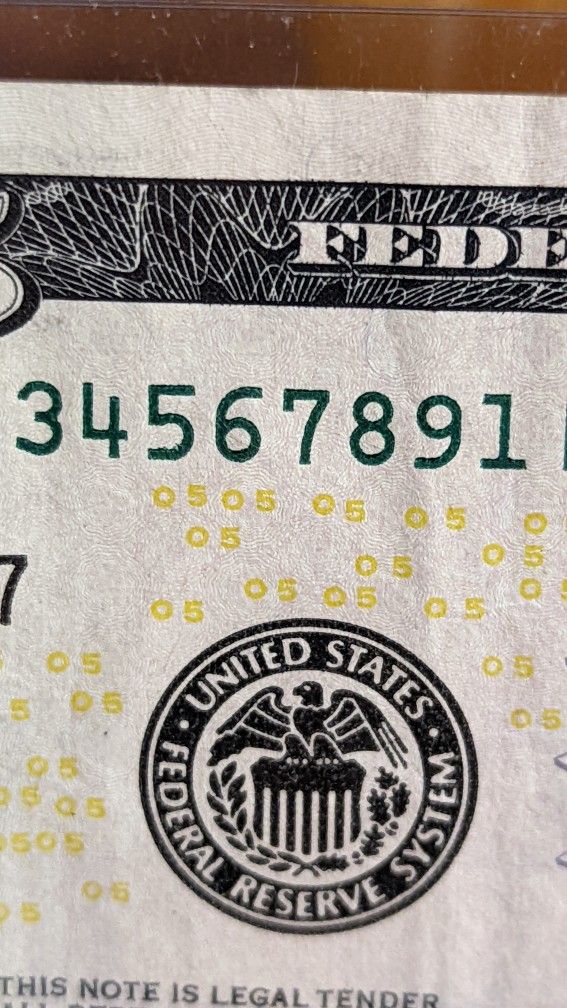 2013 5 Dollars Bill With Ladder Serial Number