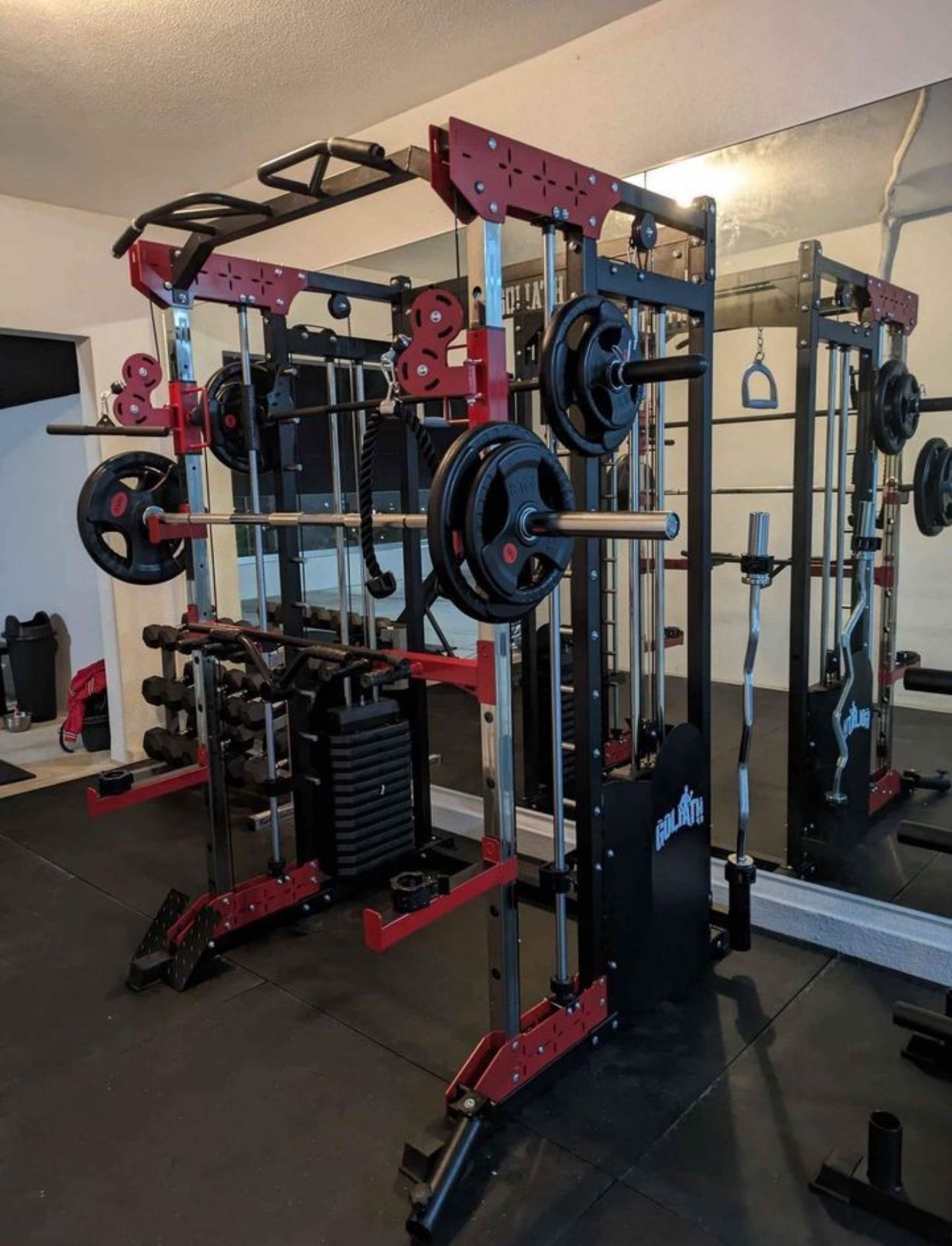 Smith Machine , Squat Rack , Bench Press , Leg Press , Pulley System ...