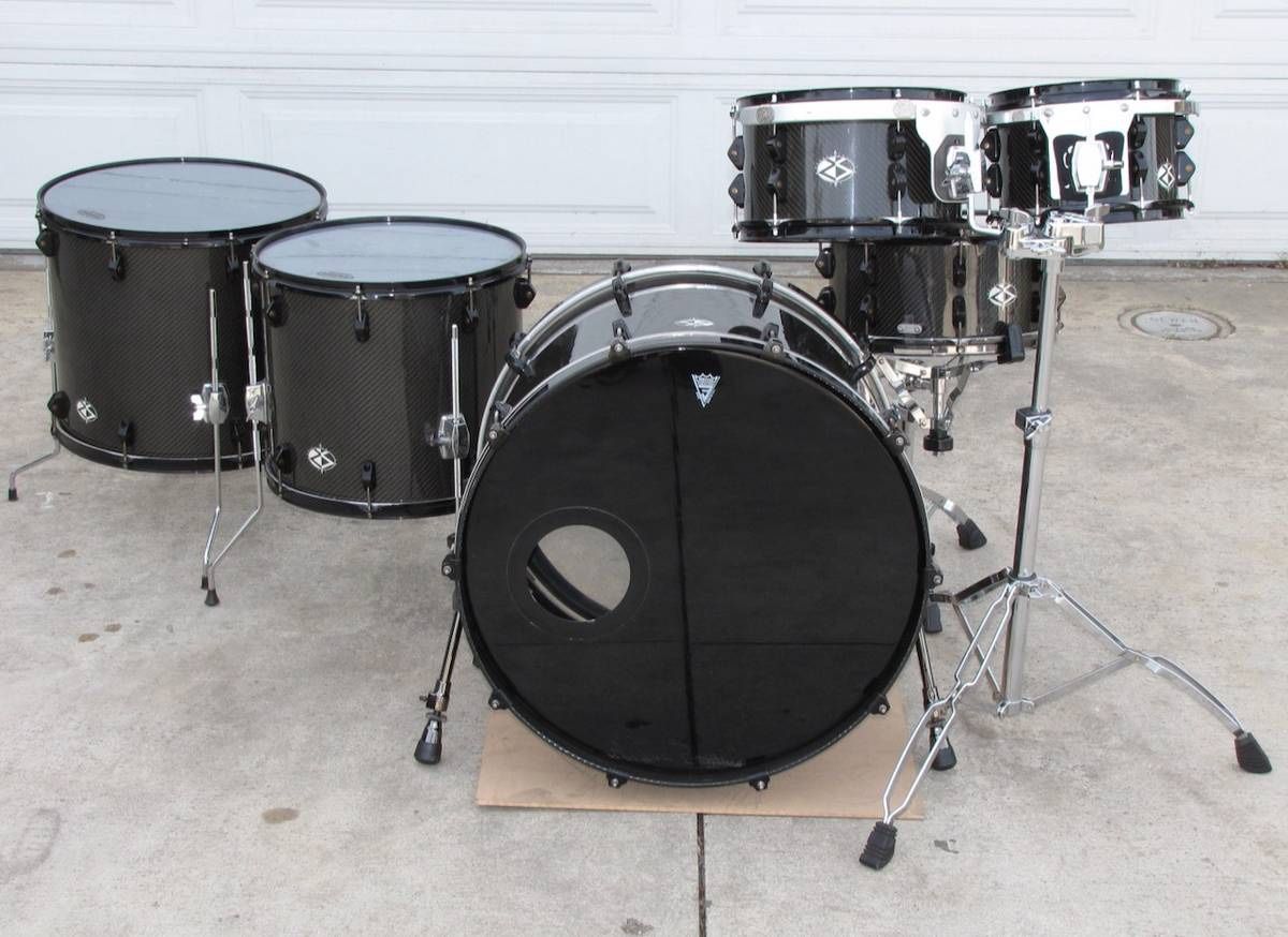 ROCKET SHELLS USA Carbon Fiber Drum Set 10" 12" 16" 18" Toms 24" Bass ...