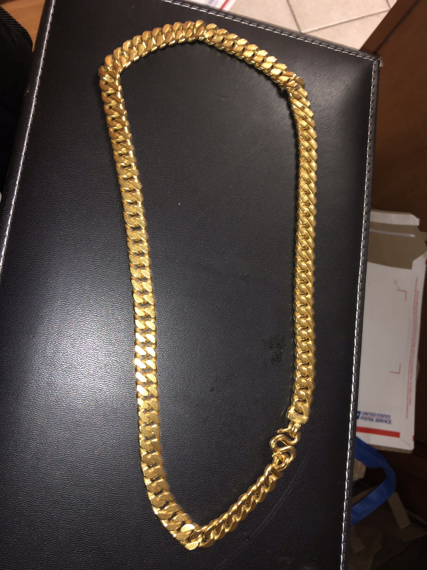 Authentic 22K Yellow Gold solid heavy Cuban link curb chain 26” 260.8 ...