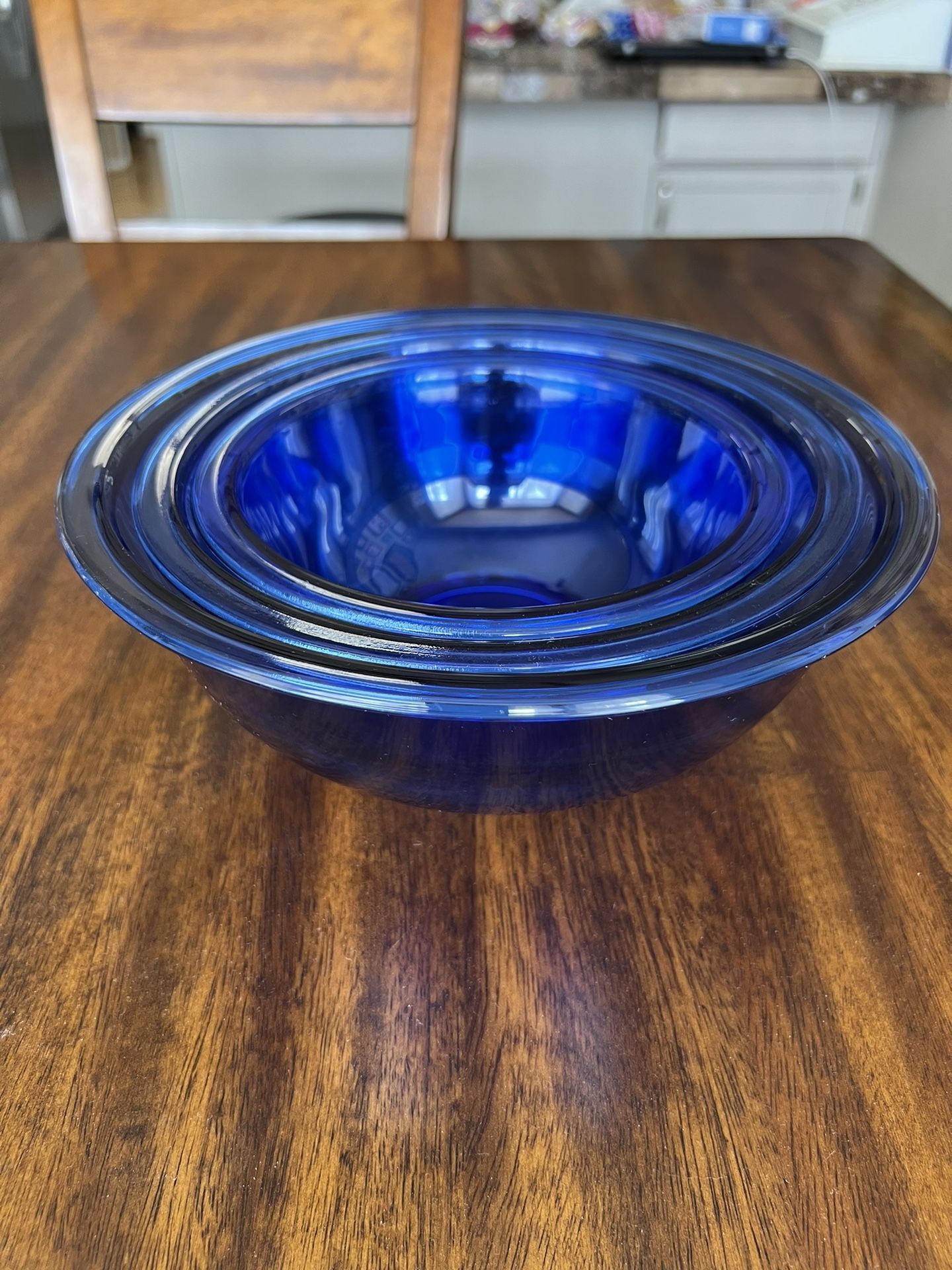 Set Of 3 Blue Glass Pyrex Mixing Bowls for Sale in Gilbert, AZ - OfferUp