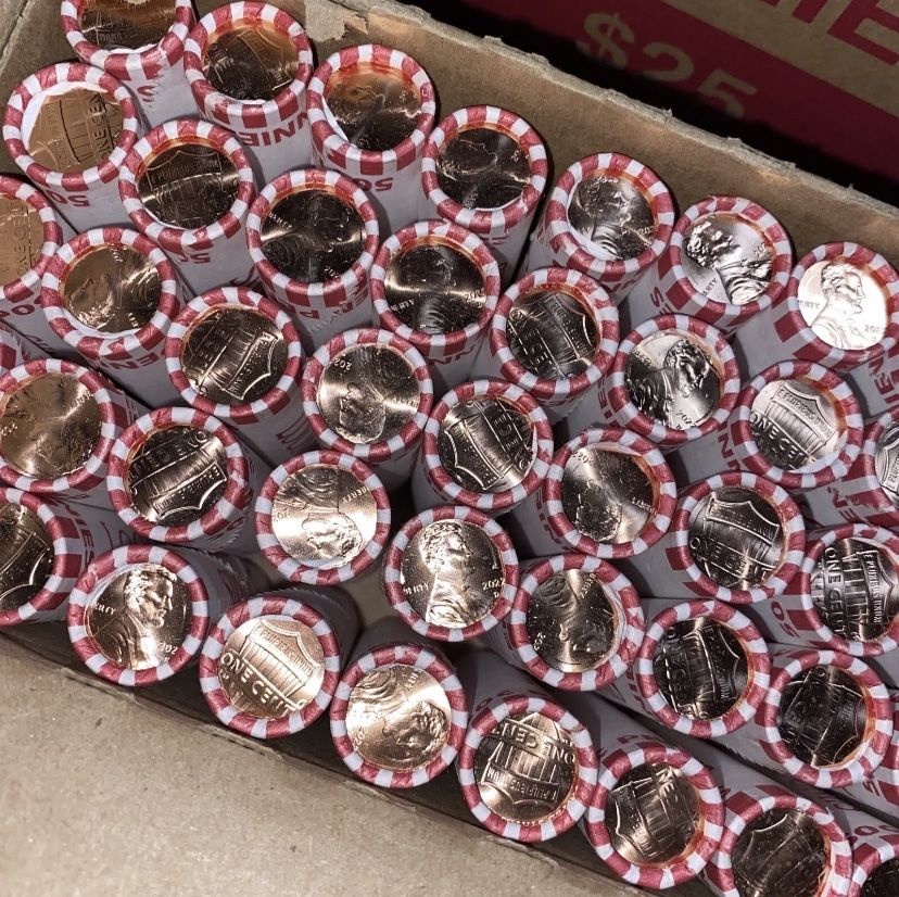 2022 D Full Lincoln Shield Cent Box 50 Rolls Penny Box In Hand ...