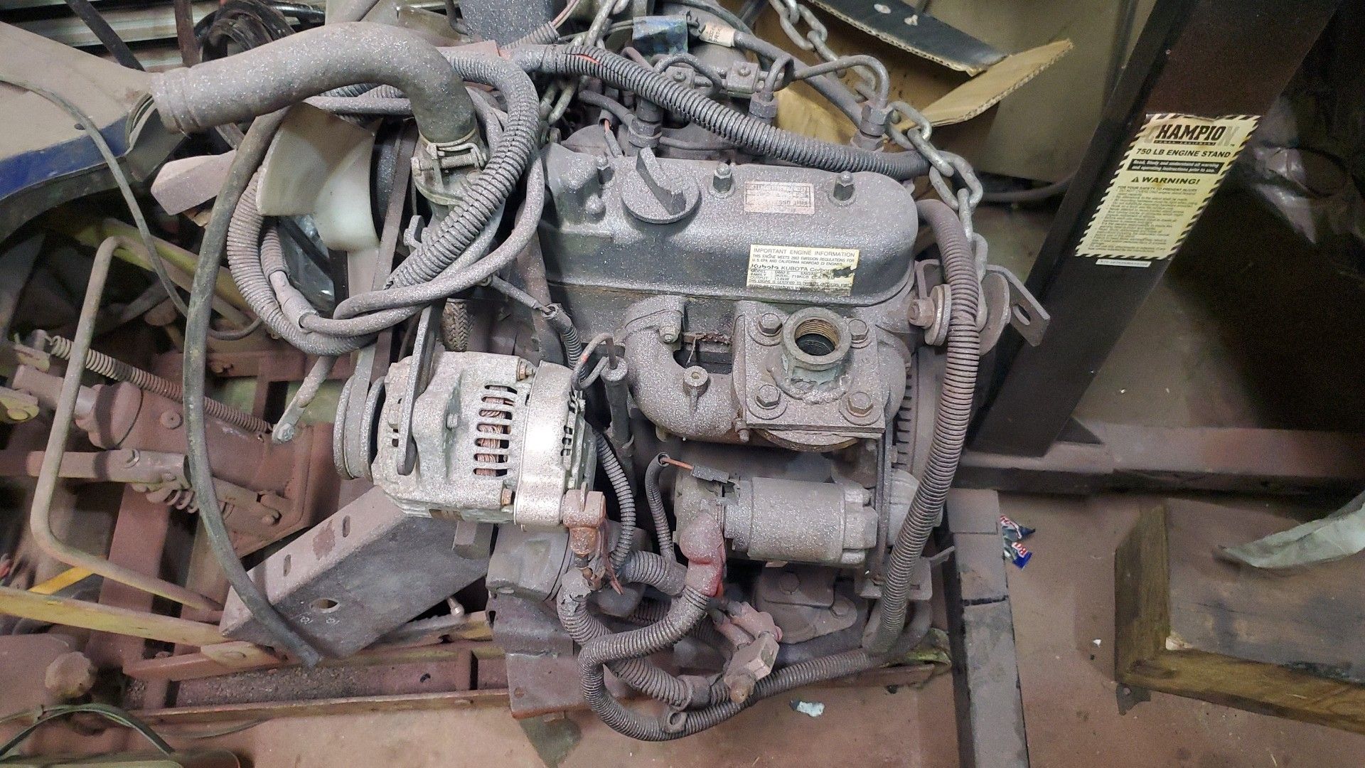 KUBOTA 3 CYLINDER DIESEL MDL D662-E, FAMILY 3KBXL 719CB ECS , OUTPUT 13 ...