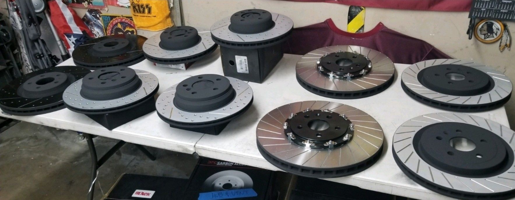 HELLCAT ROTORS 6 PISTON FRONT AND REAR with PADS CHOOSE STYLE AND COLOR ...