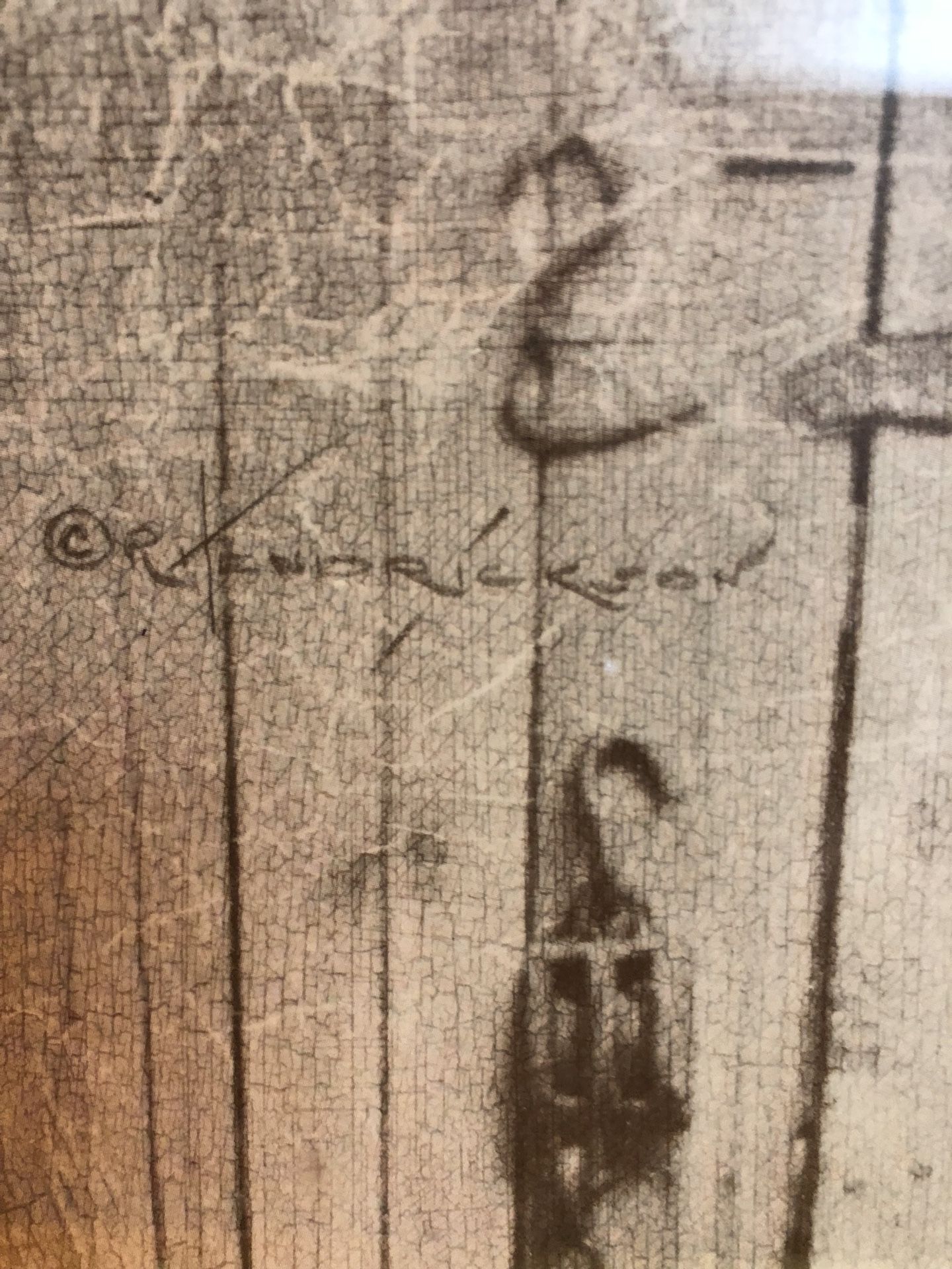 R Hendrickson vintage framed print couple in tub collectible 1970s ...