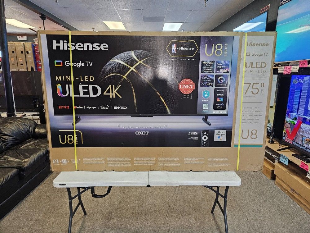 HISENSE 75 INCH TOP MODEL 75U8N MINI LED 144HZ FULL ARRAY IN STOCK W ...