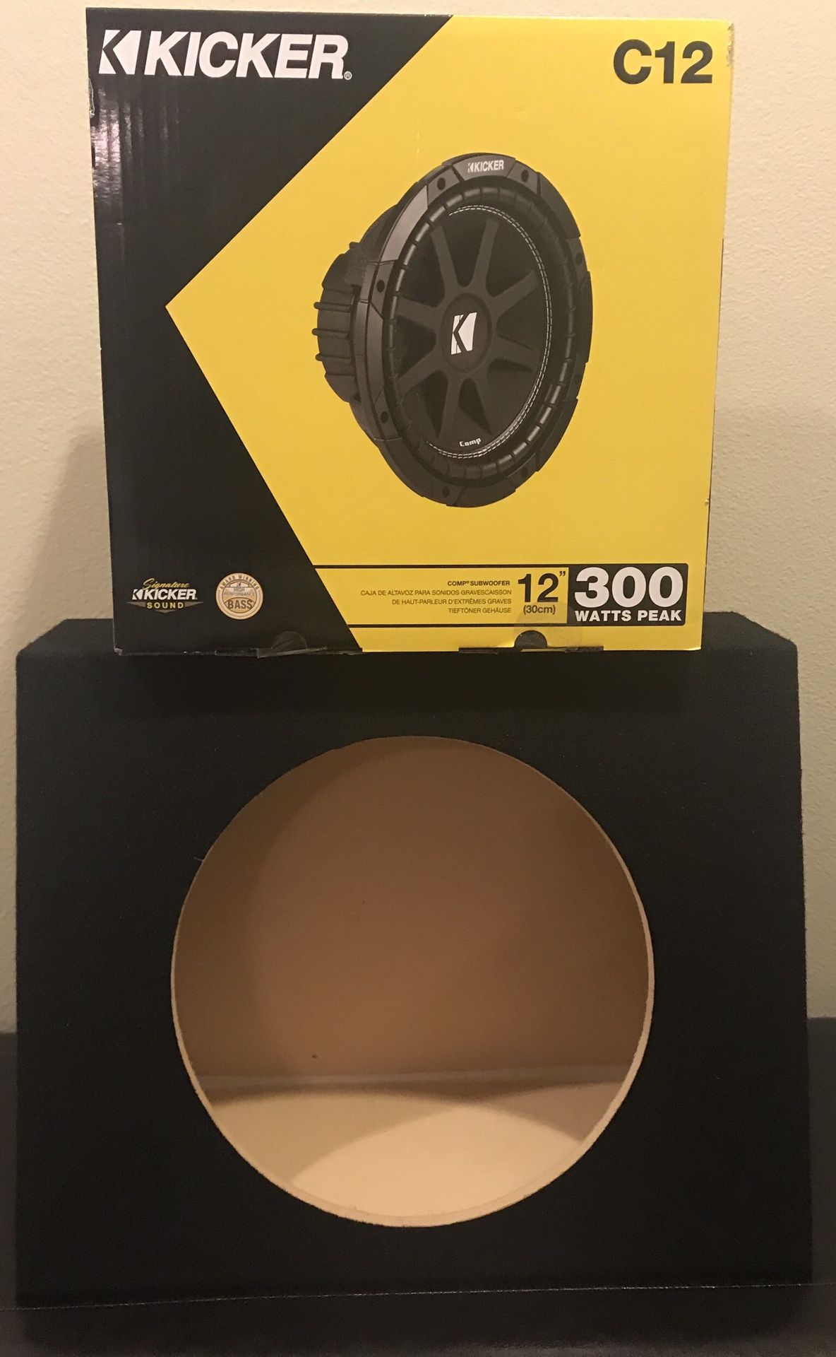 New 12” inch KICKER Comp 300 Watts Car Audio Bass Subwoofer w/ Slim ...
