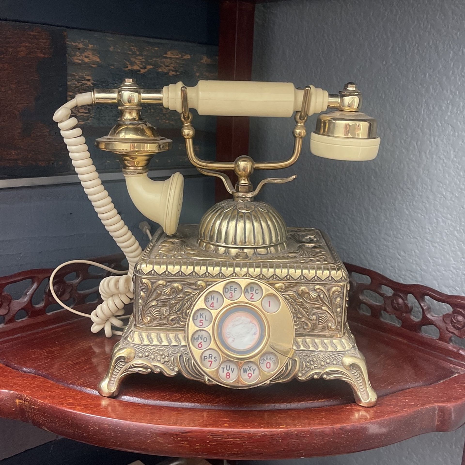 Beautiful Ivory Victorian Antique Rotary Telephone Gold Home Decor for ...