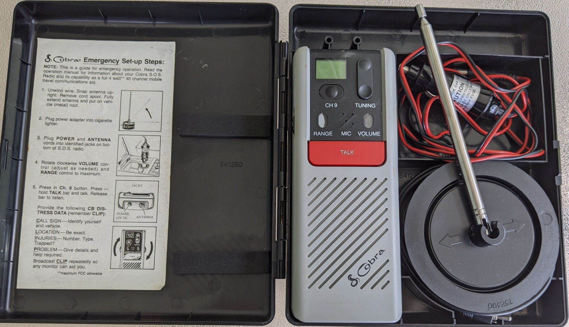 Cobra Model 39 Plus S.O.S. Emergency 40 Channel Radio in hard case ...