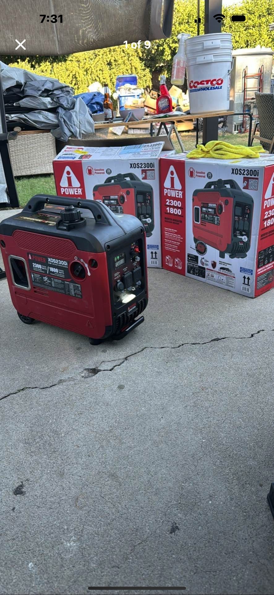 以 （4.6） 784 A-iPower 2300 Watt Portable Generator Inverter With Portability Kit and CO Sensor ...