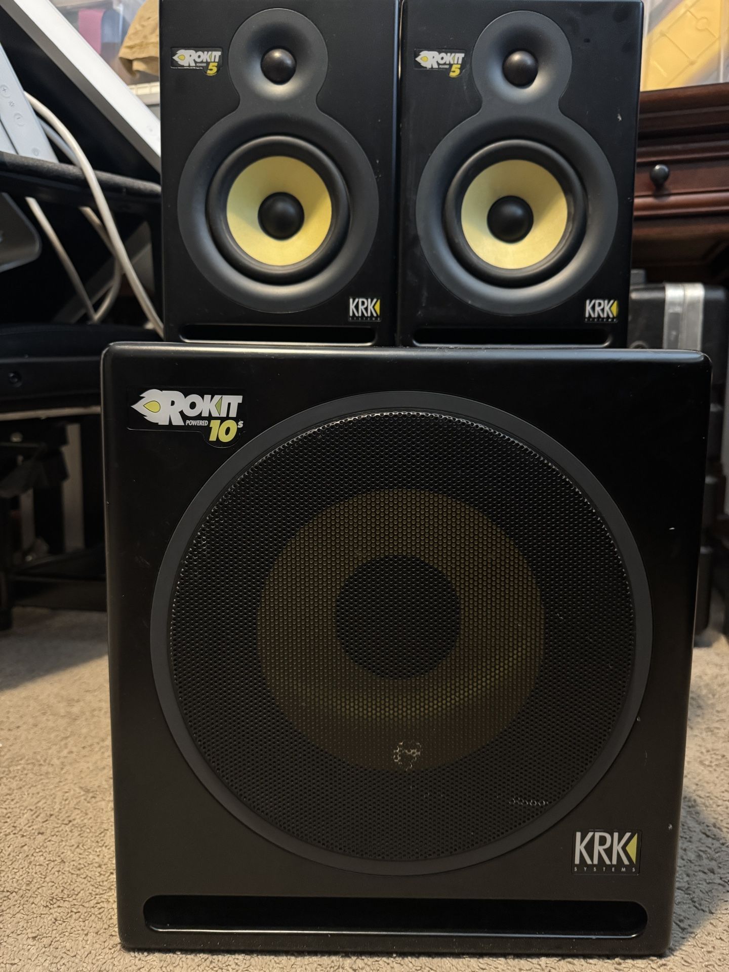 KRK Rokit 5 G1 Studio Monitors + KRK Rokit 10S G1 Subwoofer for Sale in ...