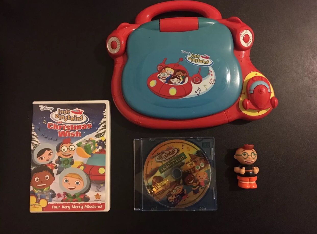 Little Einsteins Vtech Laptop with 2 DVD and Leo Toy Figure - Lot Of 4 ...