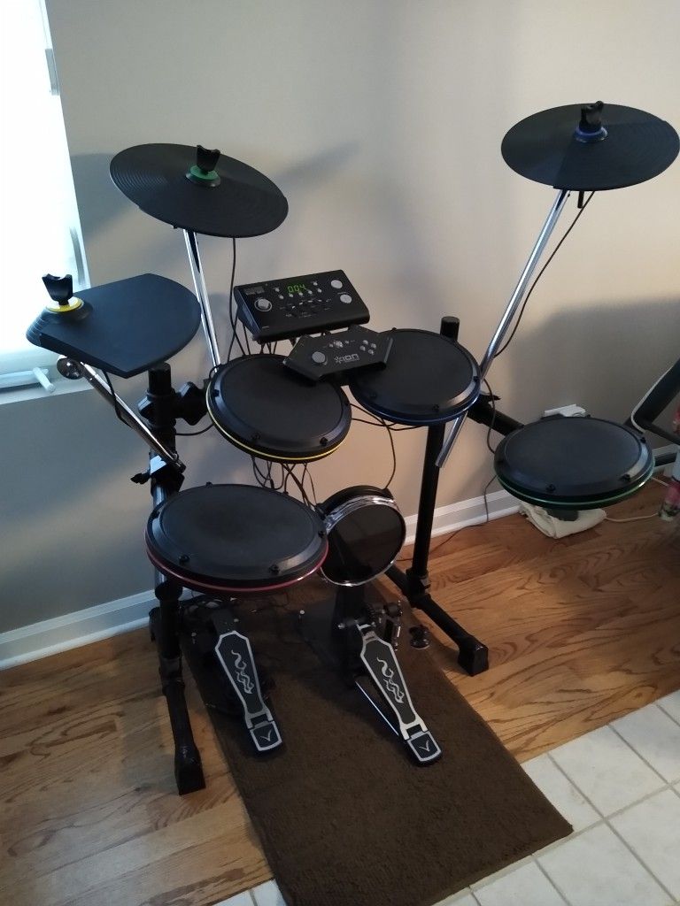 Ion Premium Rock Band Drum Kit for Xbox 360 & ROADIE Rock Box Pro ...