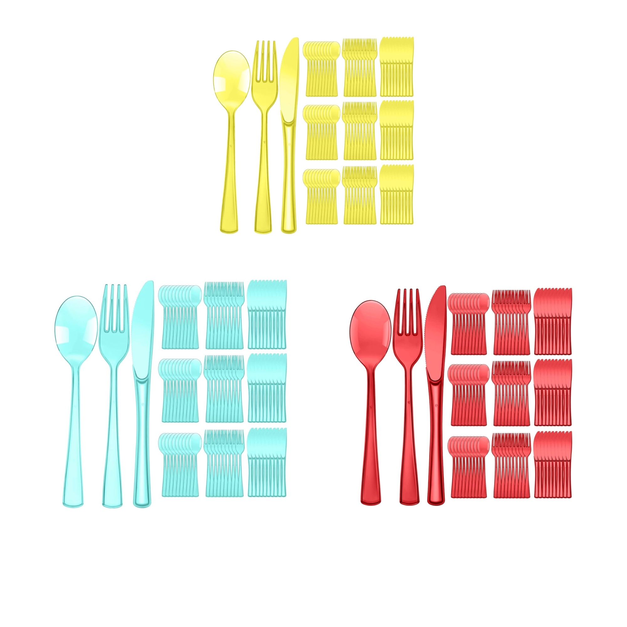 150pcs Plastic Cutlery Set, 3 Colors To Choose From, New for Sale in ...
