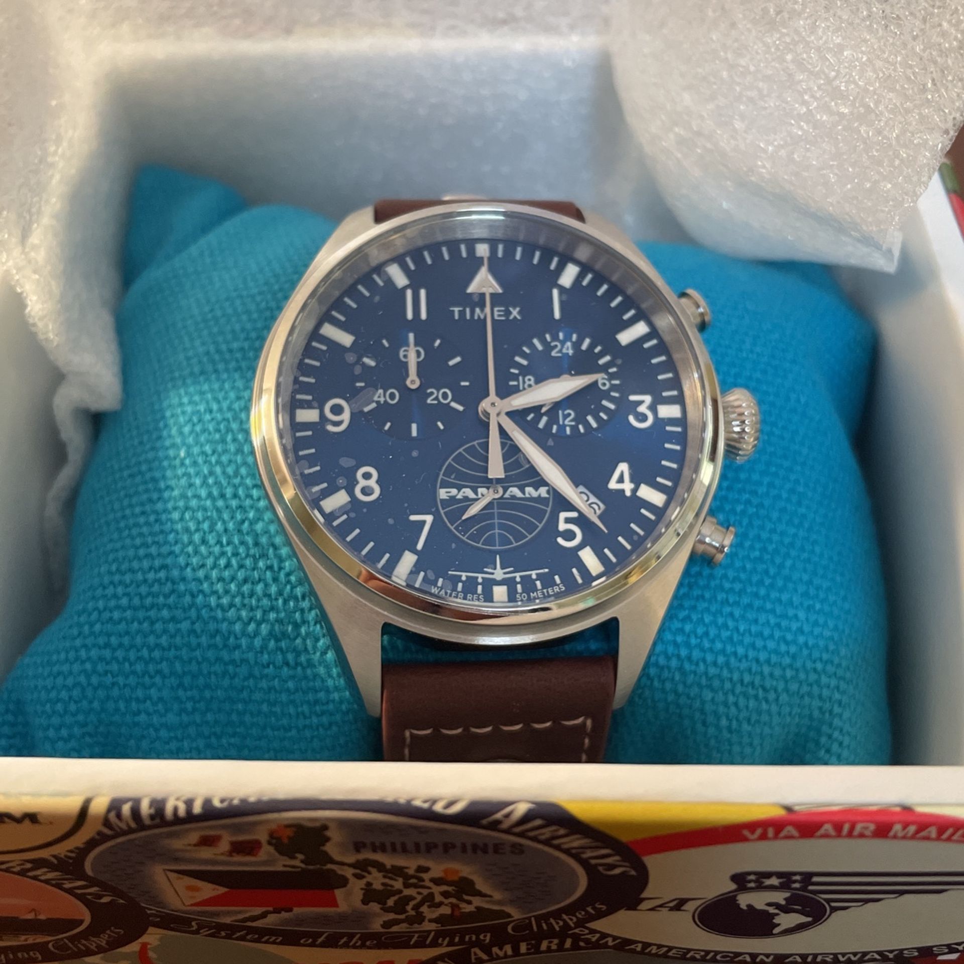 Timex Brown Men’s Chronograph Watch Pan-Am for Sale in North Cambridge ...