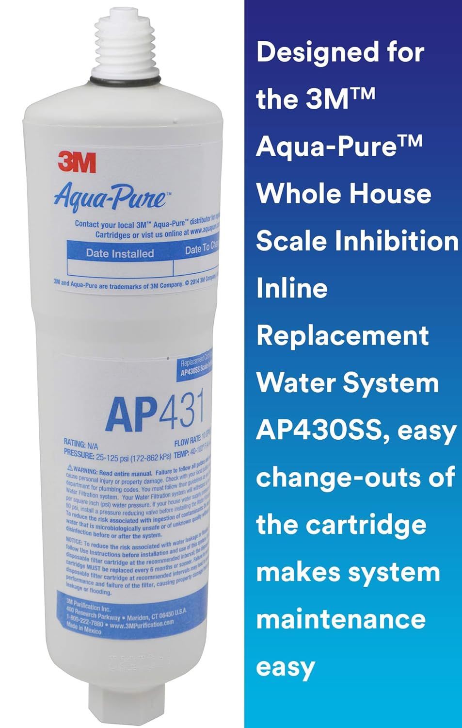 Aqua-Pure Whole House Scale Inhibition Inline Water System AP430SS ...
