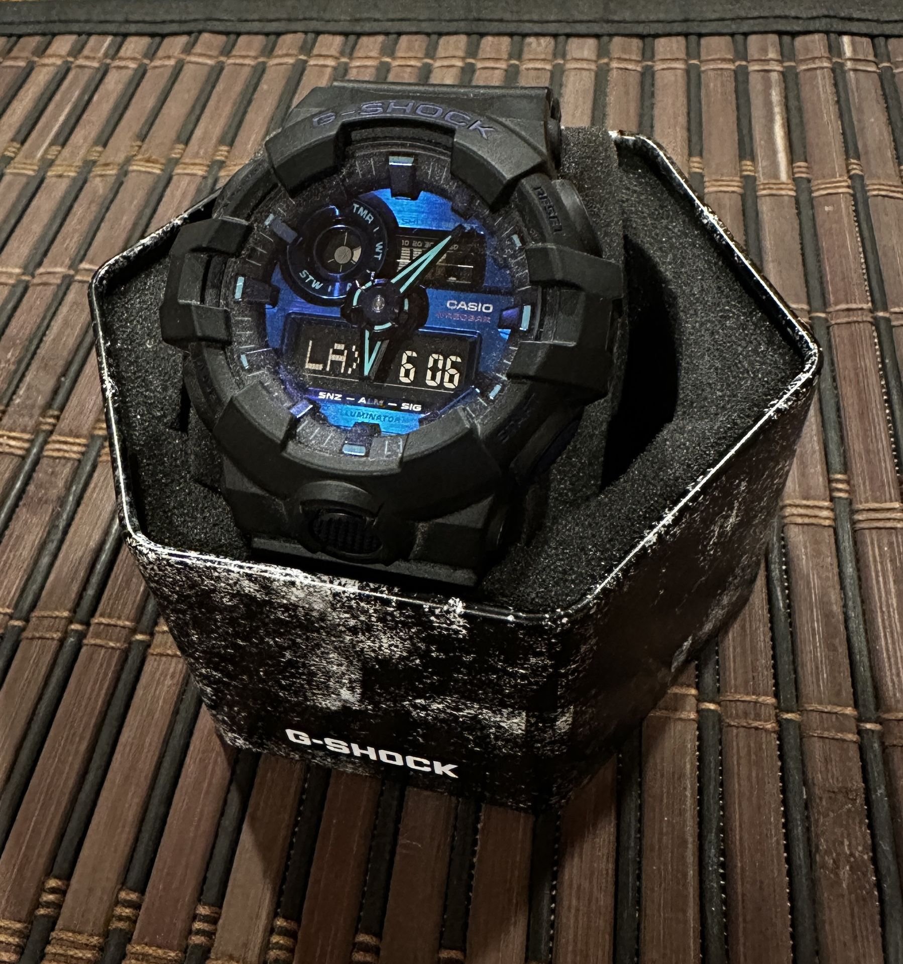 Casio Men's Ana Digi Watch G-Shock Virtual Blue Series Black Strap ...