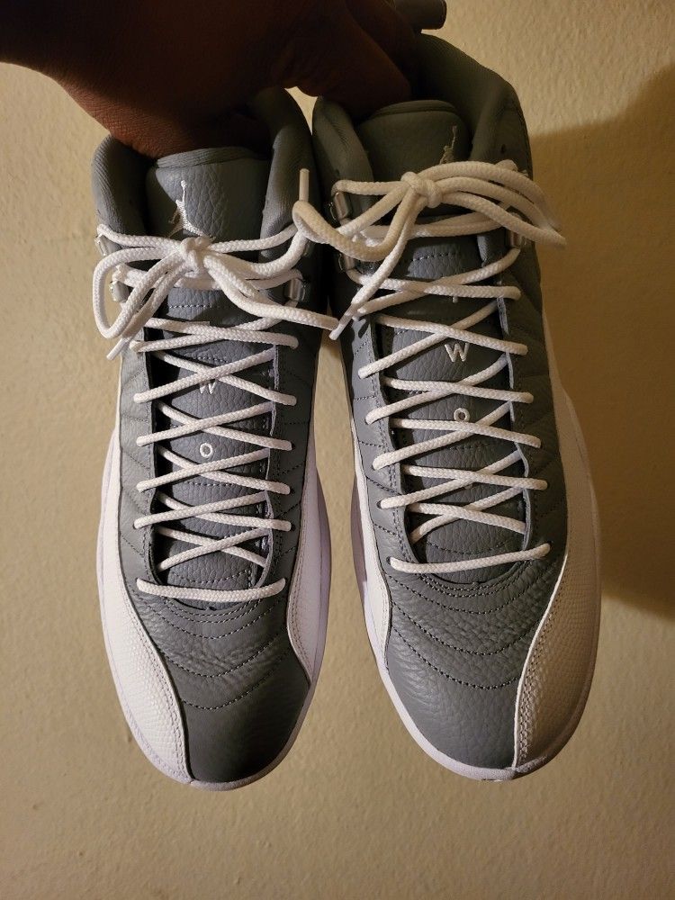 Jordan 12 Cool Grey On Feet